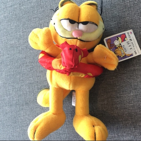 Garfield | Other | Vintage Pool Party Garfield Plush W Tag Euc 98s Tag ...